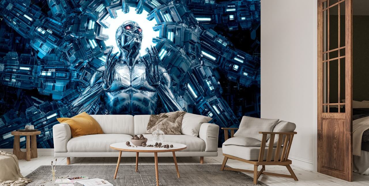 Cyborg Birth Wall Mural | Wallsauce US