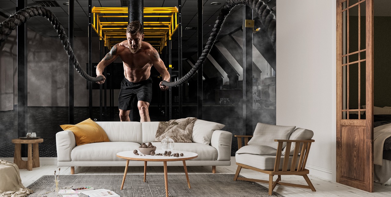 Battle Rope Workout Achtergrond | Wallsauce NL