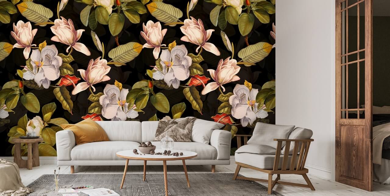 Autumn Floral Wall Mural | Wallsauce UK