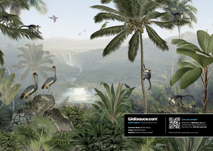 Monkey Sanctuary Wall Mural | Wallsauce UK