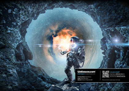 Space Cave Wallpaper Mural | Wallsauce UK