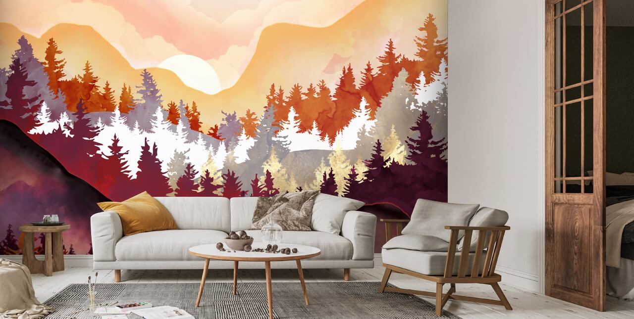Amber Forest Wallpaper | Wallsauce UK