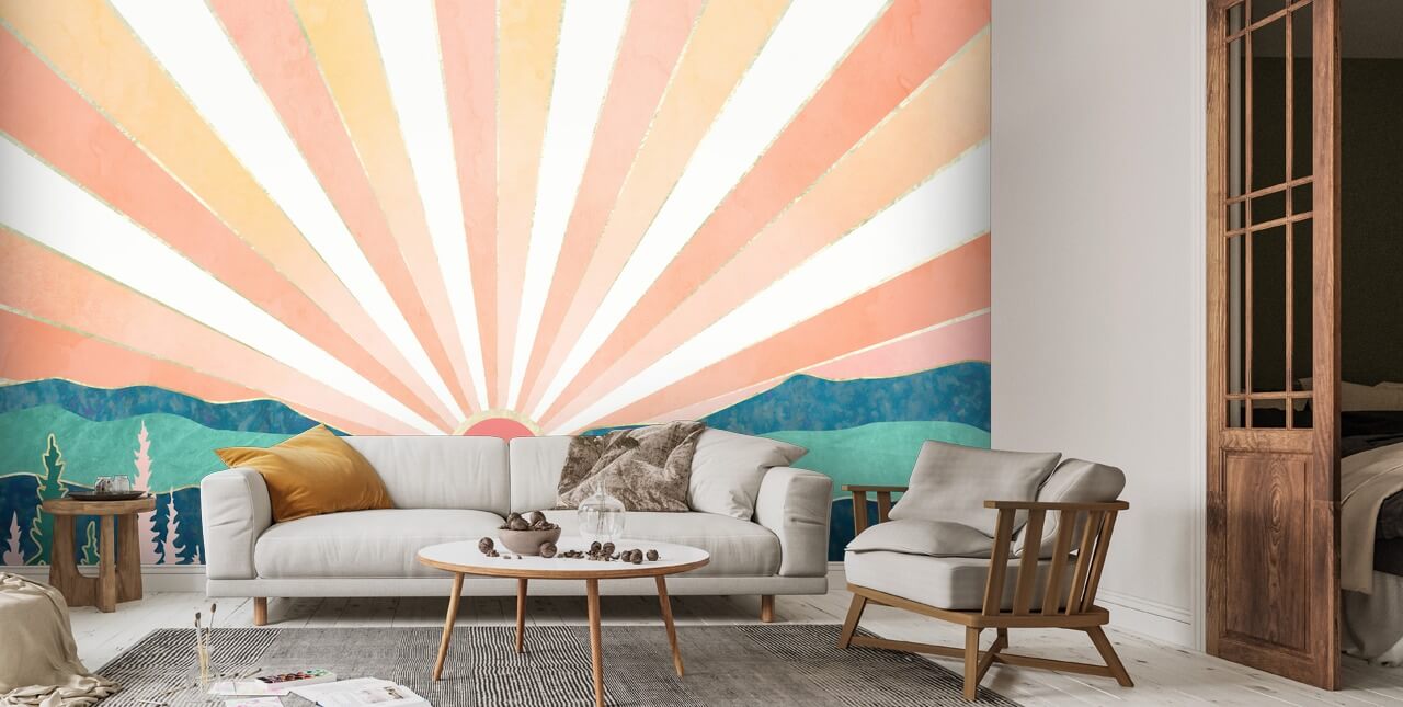 Summer Sunset Wall Mural | Wallsauce UK