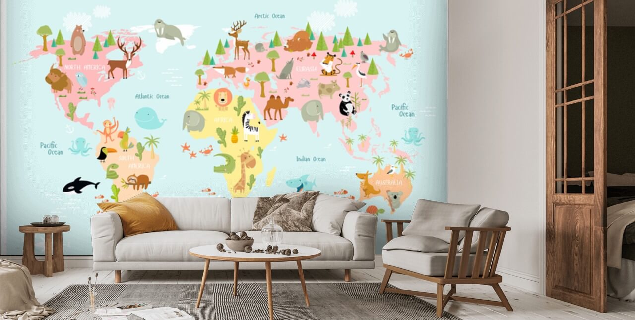 Nursery Map Wallpaper | Wallsauce UK
