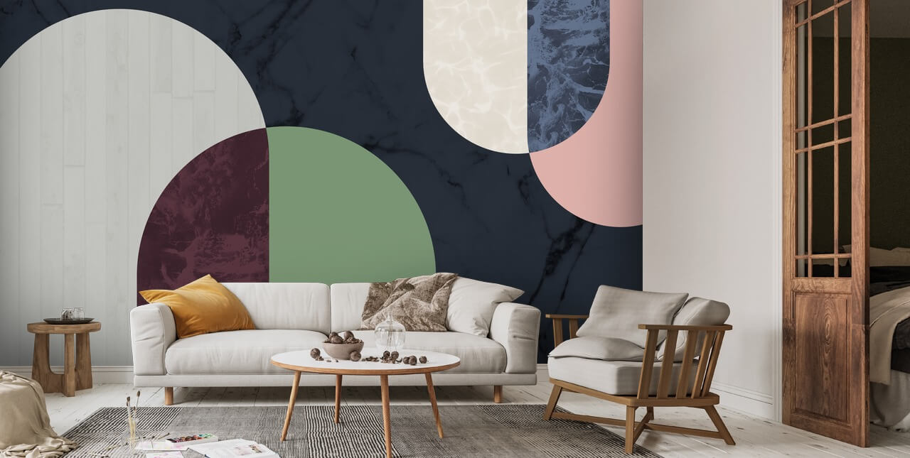 Dark Abstract Pillars Wall Mural | Wallsauce US