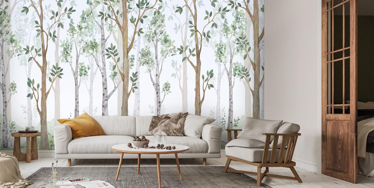 Fairytale Trees Wallpaper Mural | Wallsauce UK