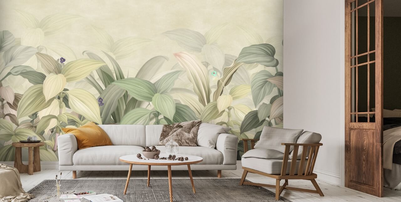 Leafy Paradise Wall Mural | Wallsauce AU