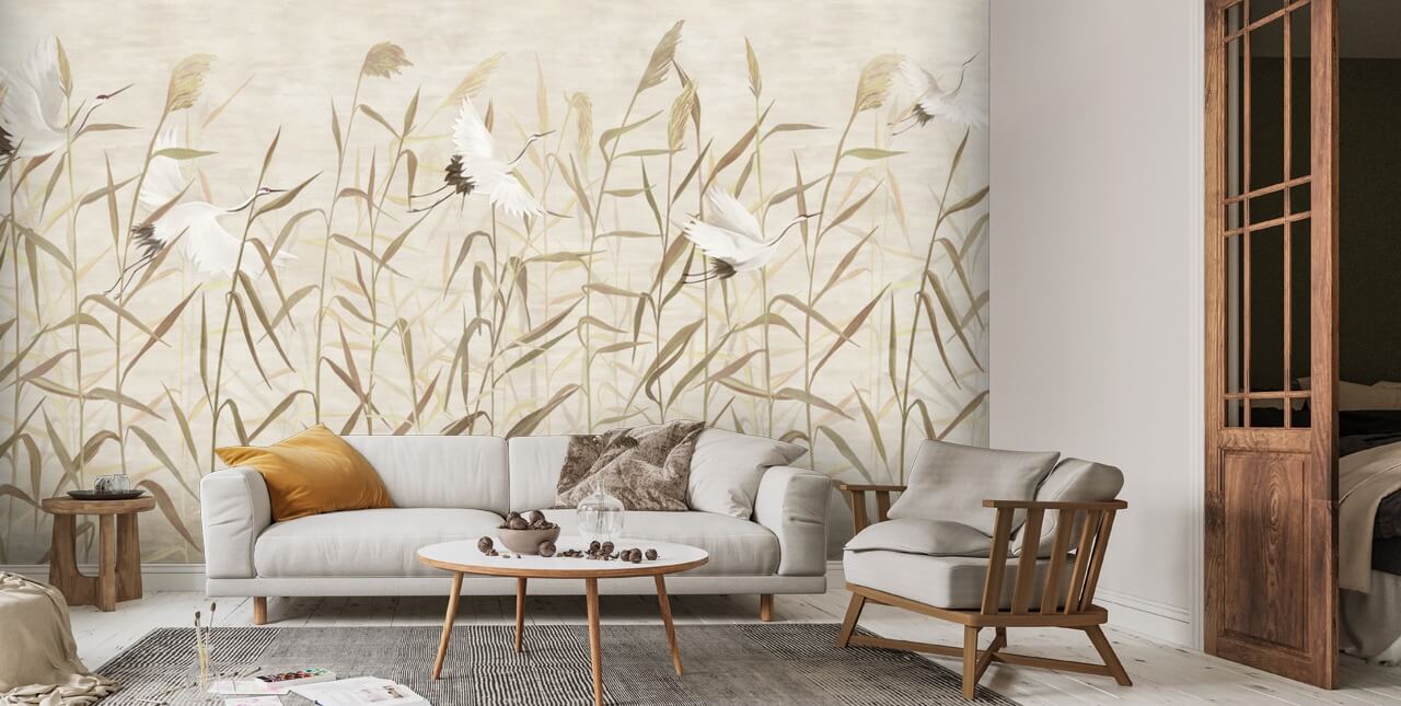 The Reed Birds Wall Mural | Wallsauce UK