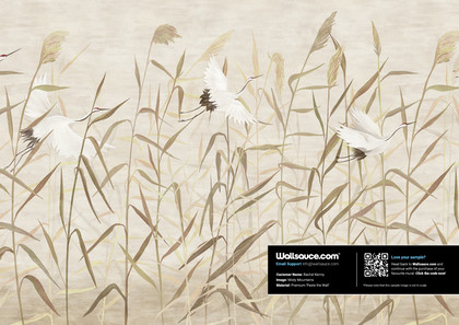 The Reed Birds Wall Mural | Wallsauce UK