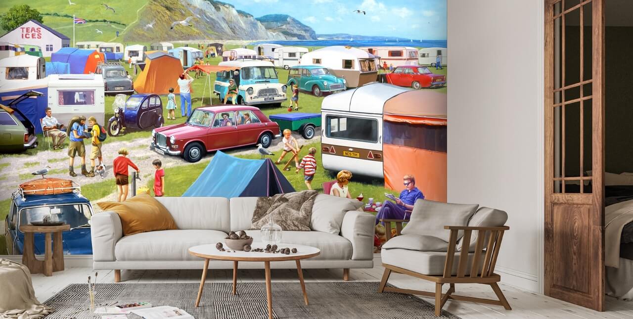 Camping and Caravanning Wallpaper | Wallsauce UK