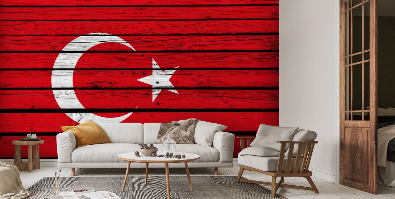 Turkin lippu laudoista Taustakuva | Wallsauce FI