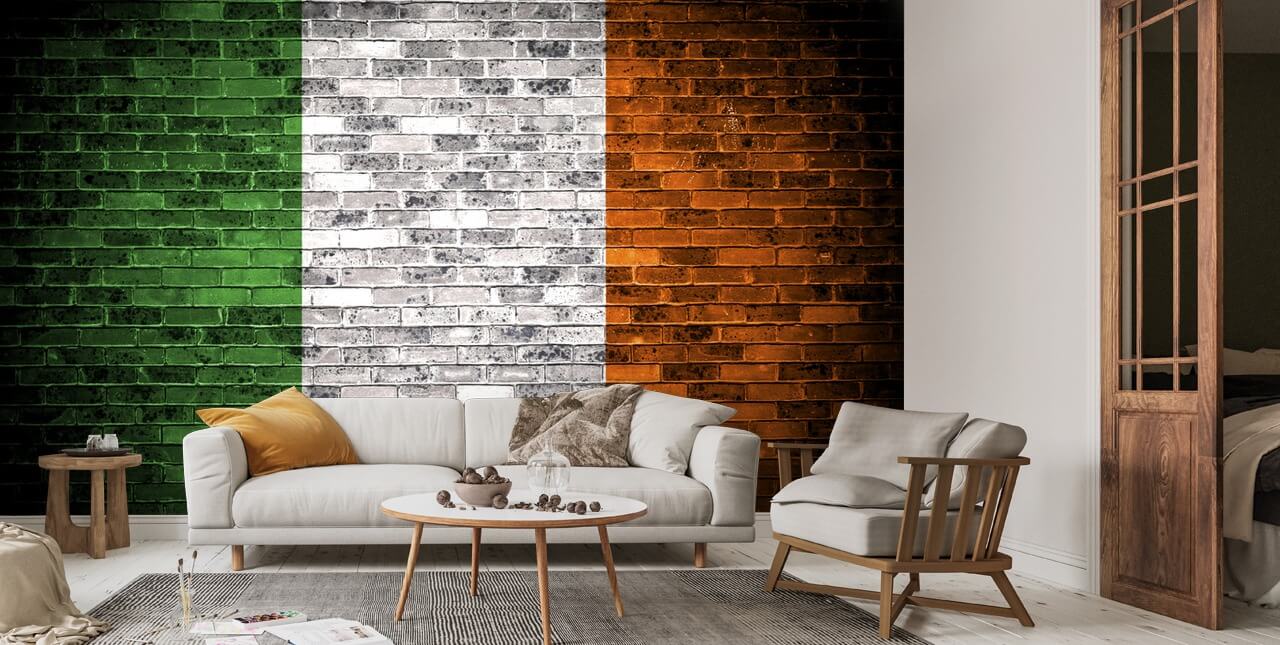 Irish Brick Map Wall Mural | Wallsauce US