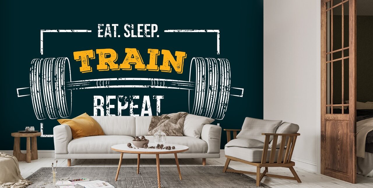 Eat Sleep Train Repeat Wallpaper | Wallsauce UK