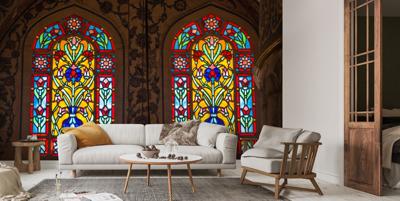 Turkey Istanbul stained glass of the Blue Mosque (1616 by Mehmet Aga ...