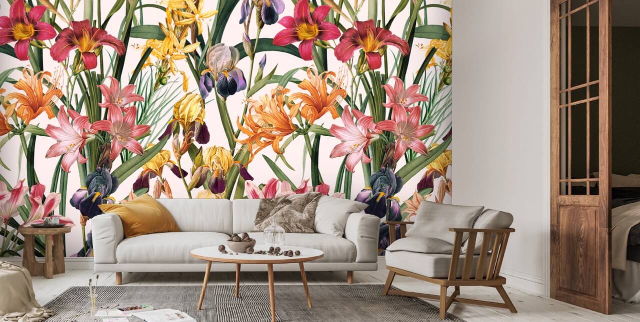 Lilly Garden Wall Mural | Wallsauce US
