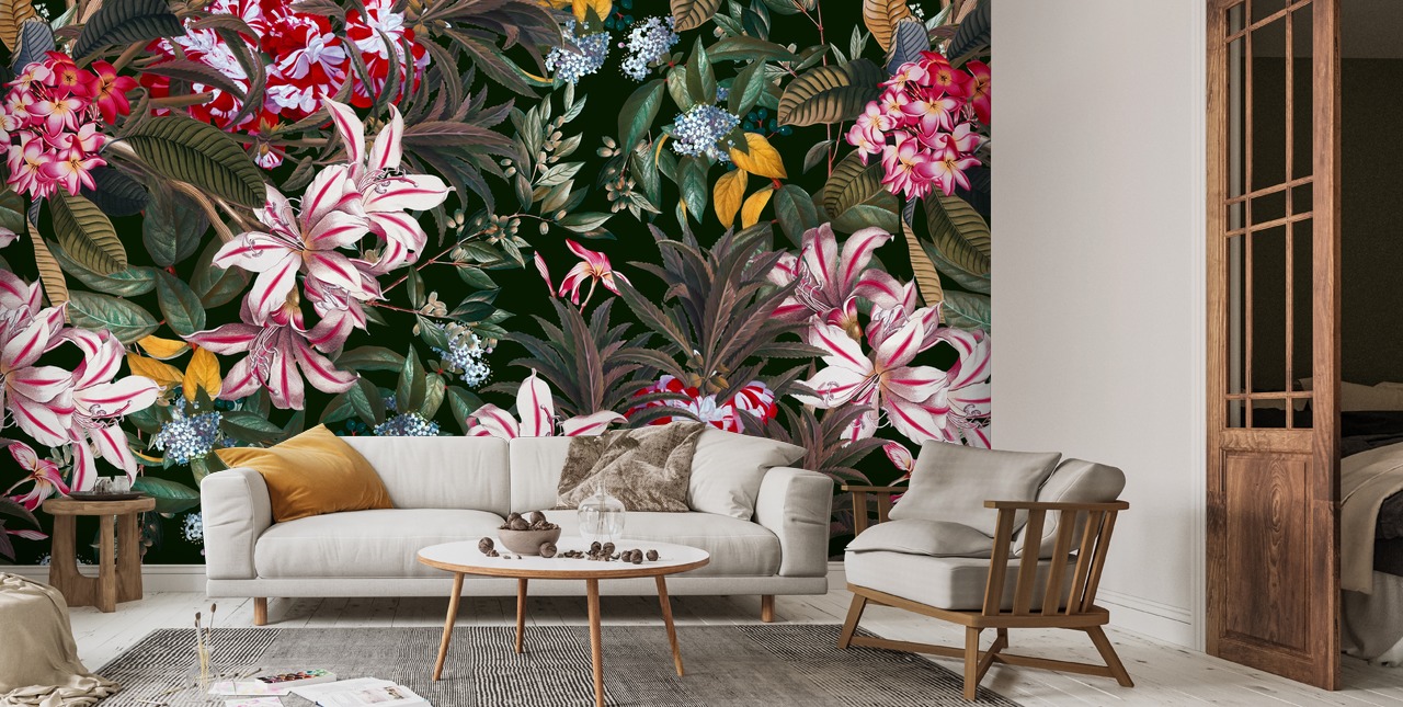 Lilly Jungle Wall Mural | Wallsauce US