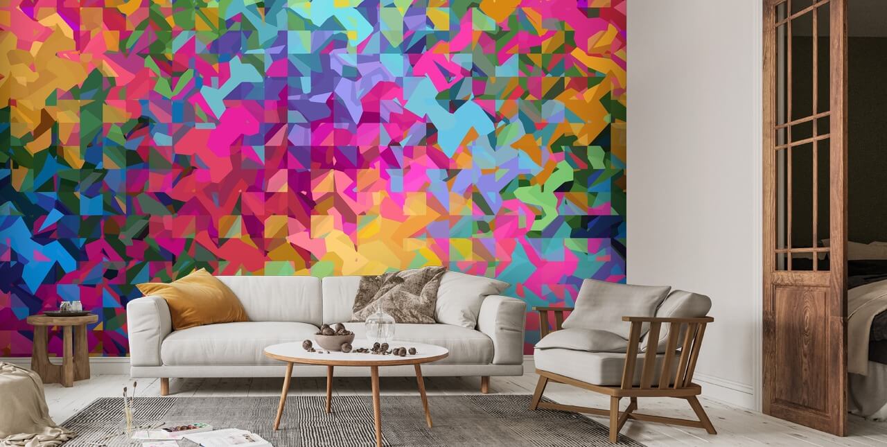 Abstract Patchwork Wall Mural | Wallsauce UK