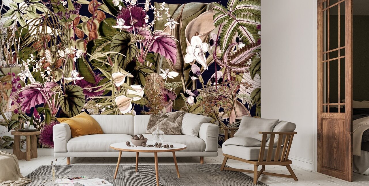 Botanical Foliage Wallpaper Mural | Wallsauce AU