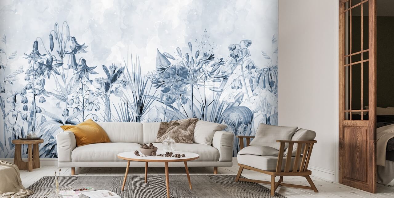 Bountiful Blue Fields Wallpaper | Wallsauce UK