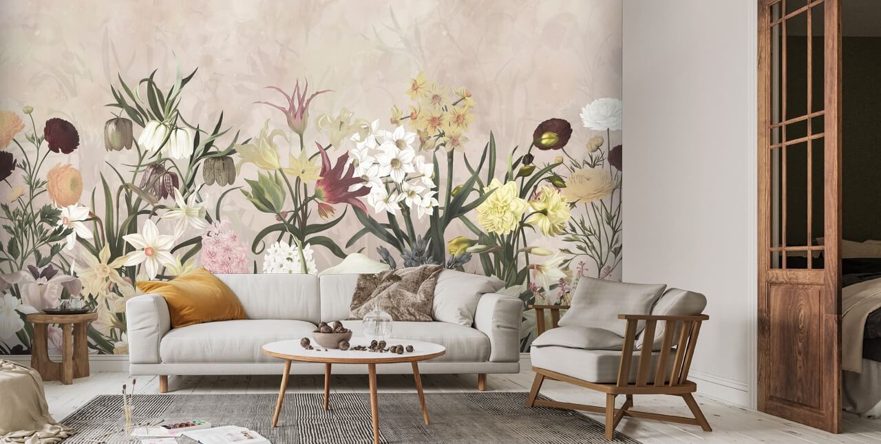 Growing Spring Flowers Wallpaper | Wallsauce UK