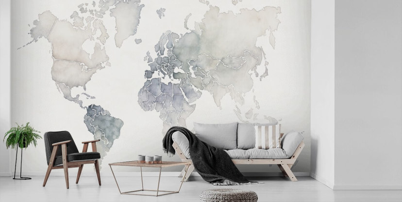 World Map Wallpaper & Wall Murals | Wallsauce UK