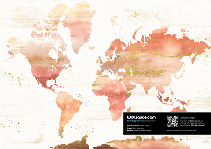 Desert Blooms Abstract Map Wall Mural | Wallsauce US