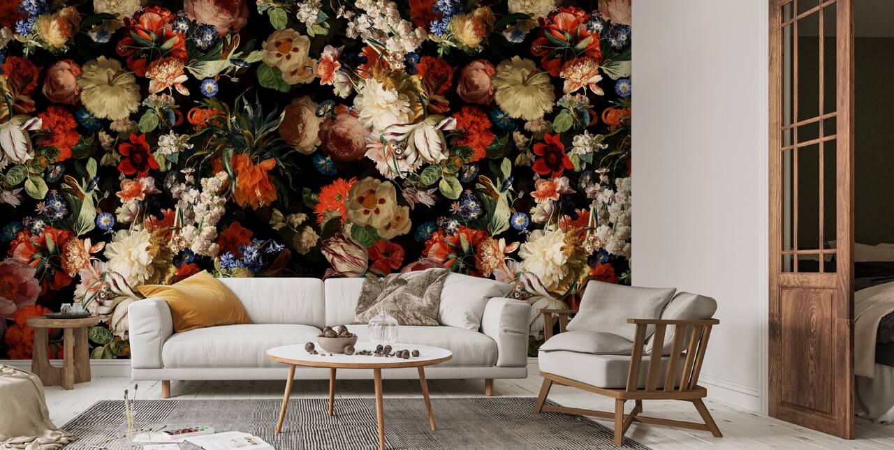 Colourful Midnight Garden Wallpaper | Wallsauce US