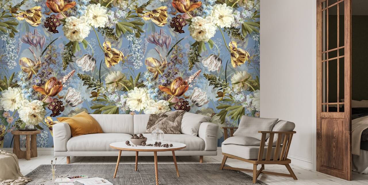 Spring Flowers Garden Wallpaper | Wallsauce UK