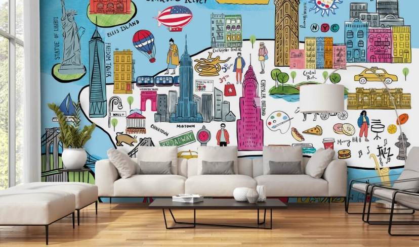 City Map Wallpaper & Wall Murals | Wallsauce UK