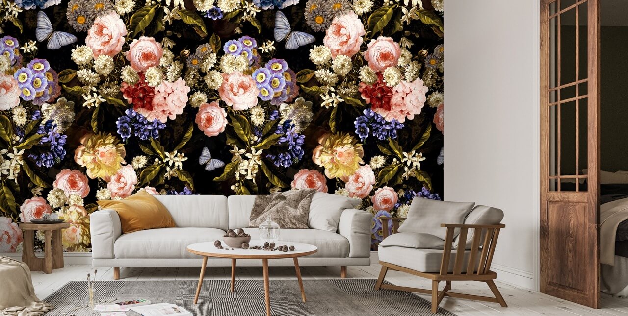 Antique Dutch Garden Wall Mural | Wallsauce UK