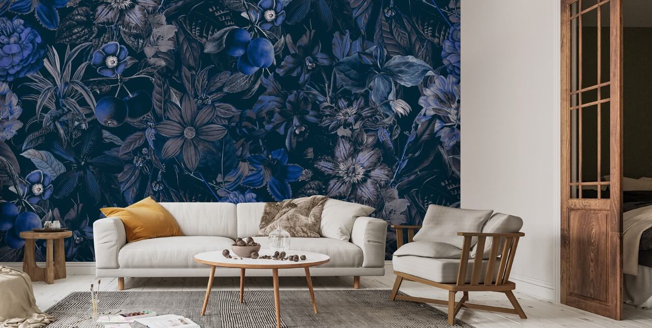 Deep Blue Jungle Wallpaper | Wallsauce AU