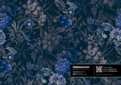 Deep Blue Jungle Wallpaper | Wallsauce US