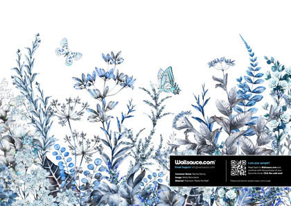 Blue Meadow Wallpaper | Wallsauce UK