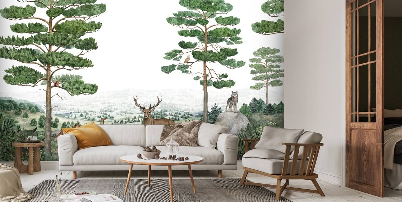 Forest Vista Animals behang | Wallsauce NL