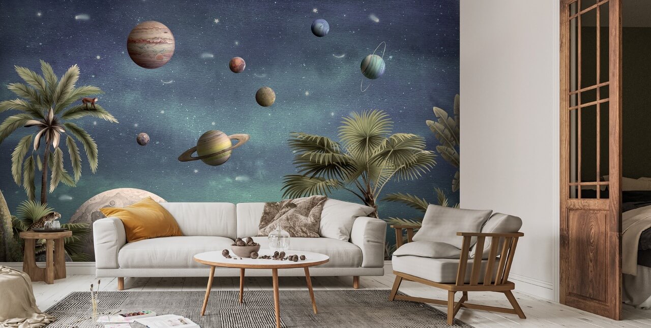 Pretty Planets Wall Mural | Wallsauce AU