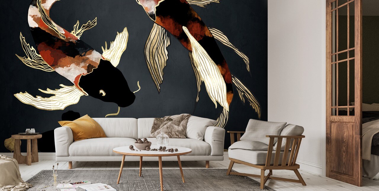 Metallic Koi IV Wallpaper | Wallsauce US
