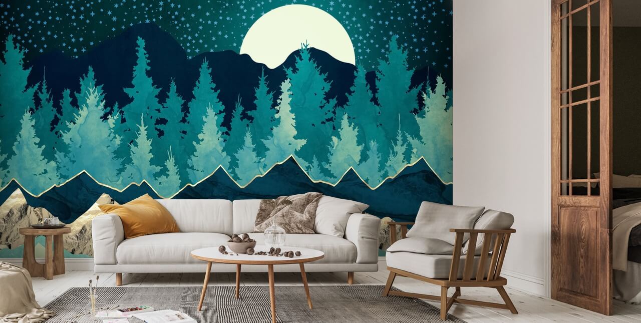 Sage Forest Wall Mural | Wallsauce US