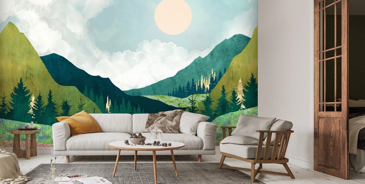 Spring Flower Vista muurschildering | Wallsauce NL