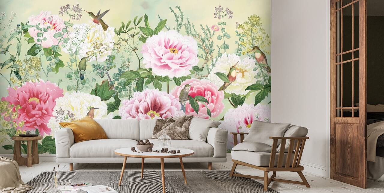 Sweet Peonies Wallpaper | Wallsauce US