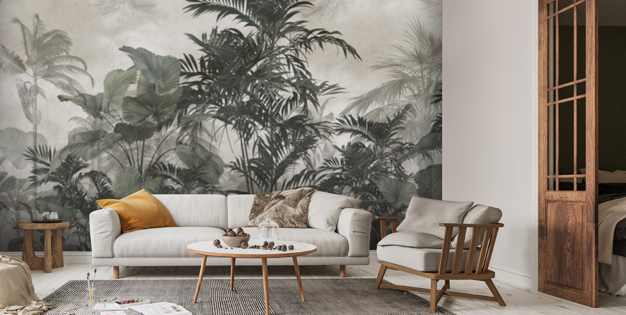 Dark Jungle Foliage behang | Wallsauce NL