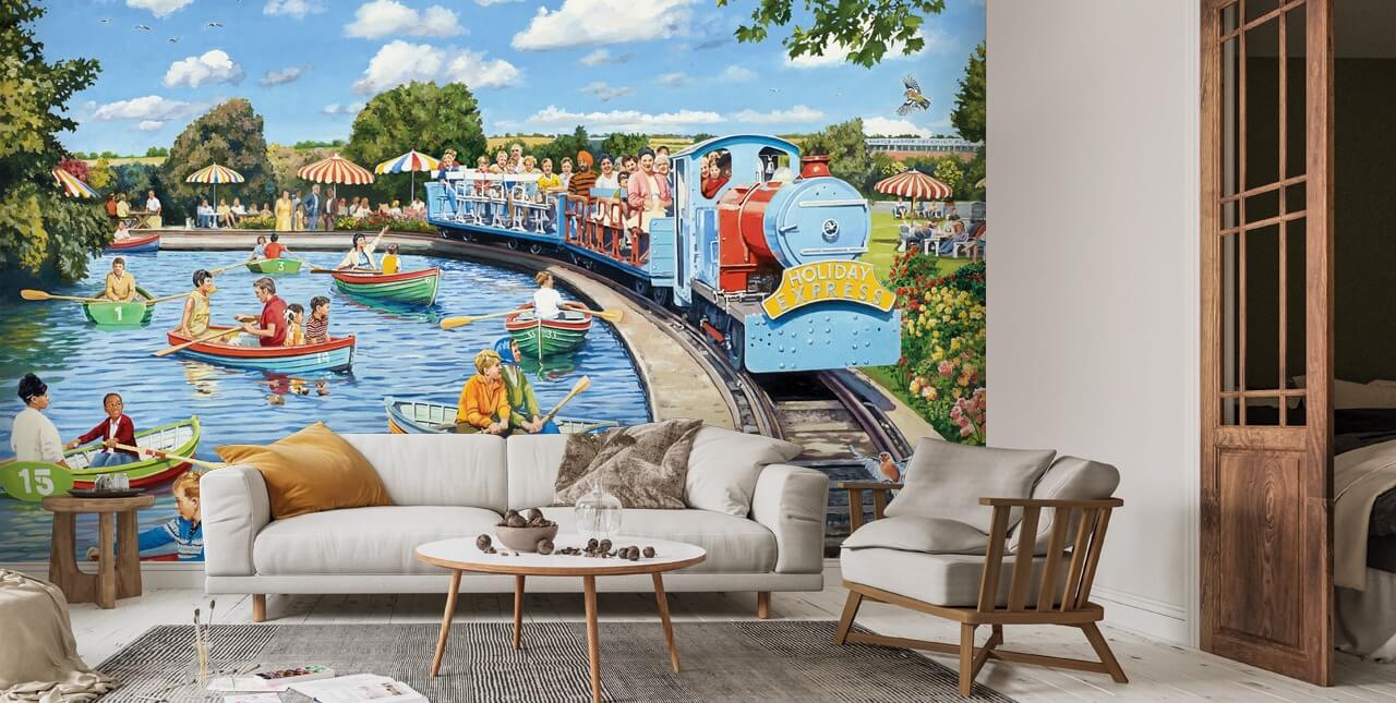 The Boating Lake Wall Mural | Wallsauce UK