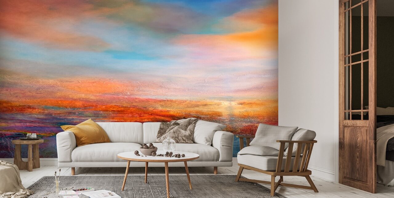2211 Glowing August Evening Light Wall Mural | Wallsauce UK