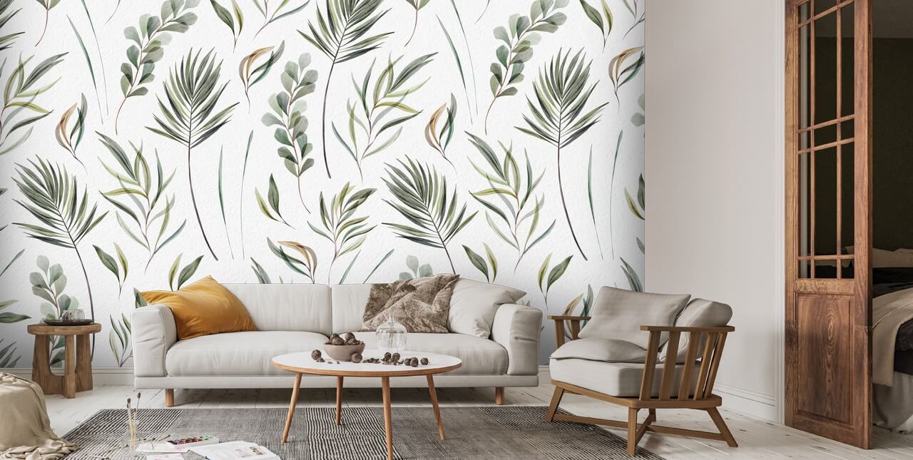 Leafy Paradise Wall Mural | Wallsauce UK
