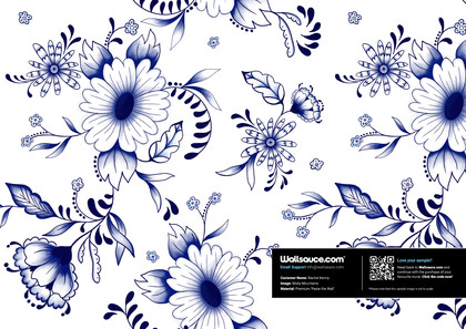 Delfts Blue Inspiration Wallpaper | Wallsauce UK