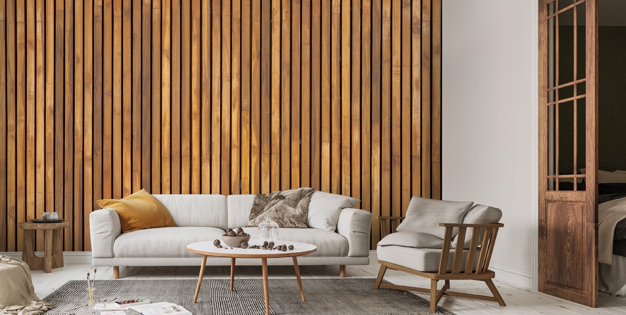 Wooden Slat Wallpaper Mural | Wallsauce EU