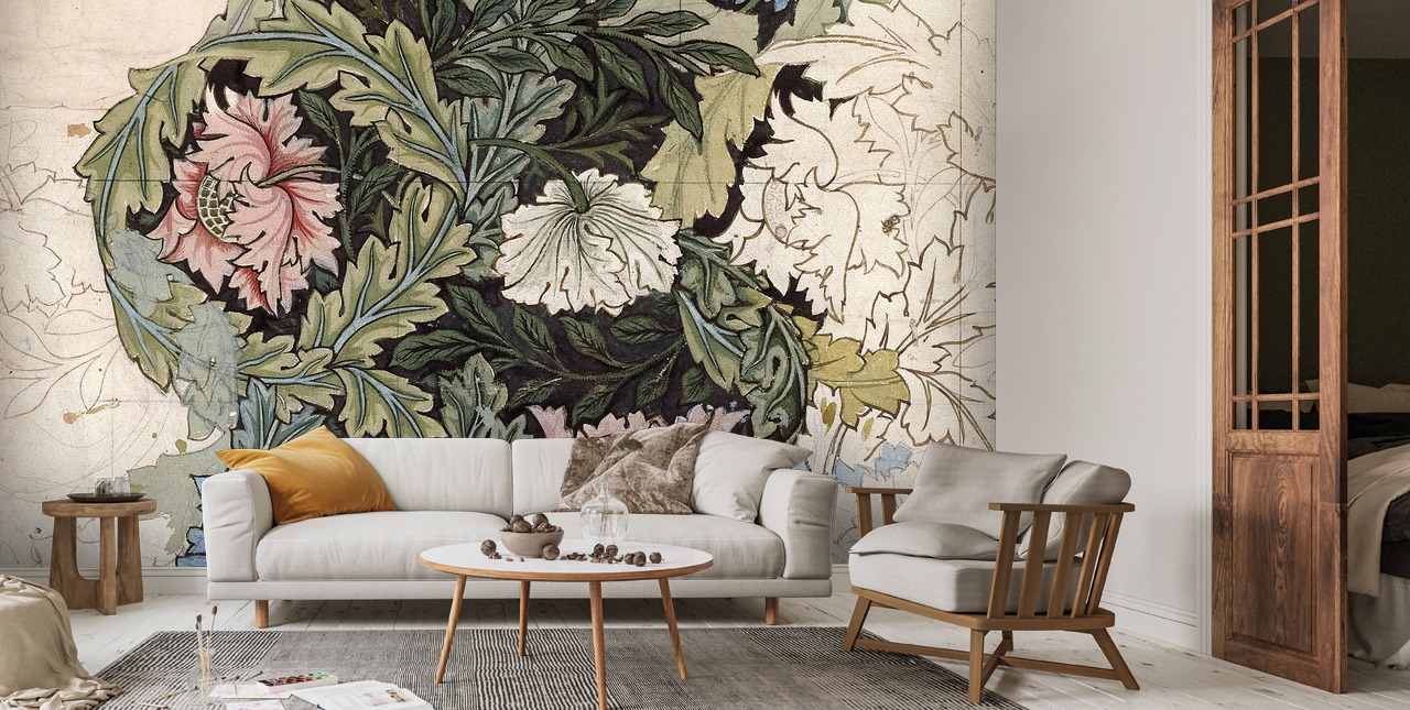 Wreath Wallpaper Mural by William Morris | Wallsauce UK