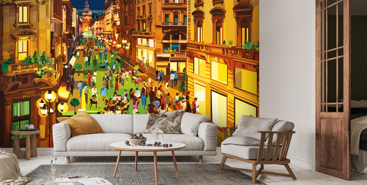 Milan Vibrates Wall Mural by Pierpaolo Rovero | Wallsauce UK