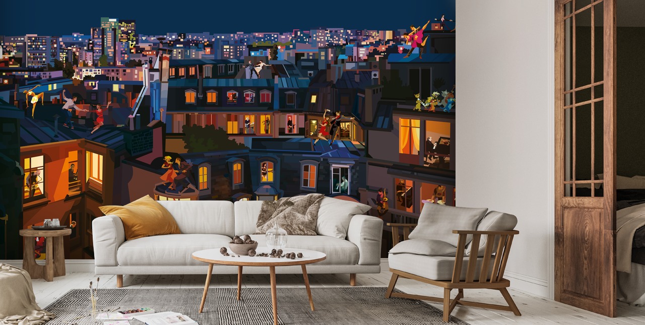 Paris Plays Jazz Mural by Pierpaolo Rovero | Wallsauce UK