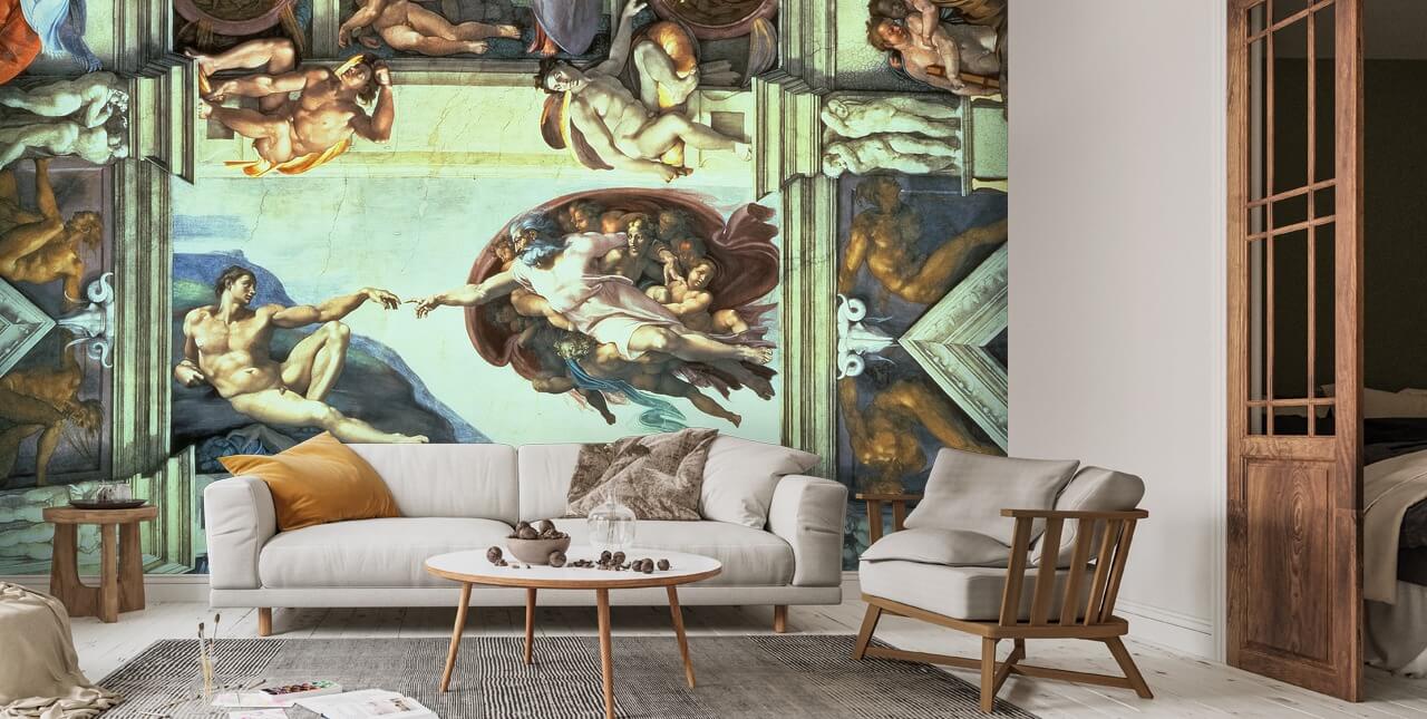 Sistine Chapel Ceiling - Creation of Adam Mural | Wallsauce AU