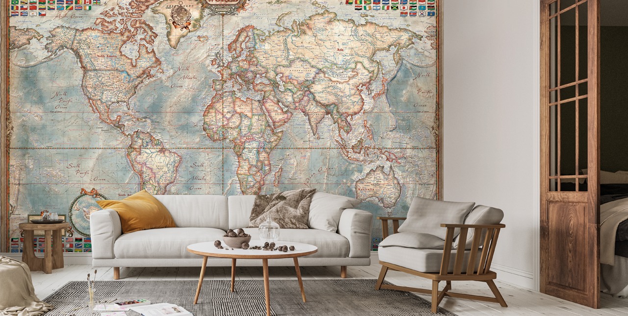 Executive Map Mural By Ray & Co | Wallsauce UK